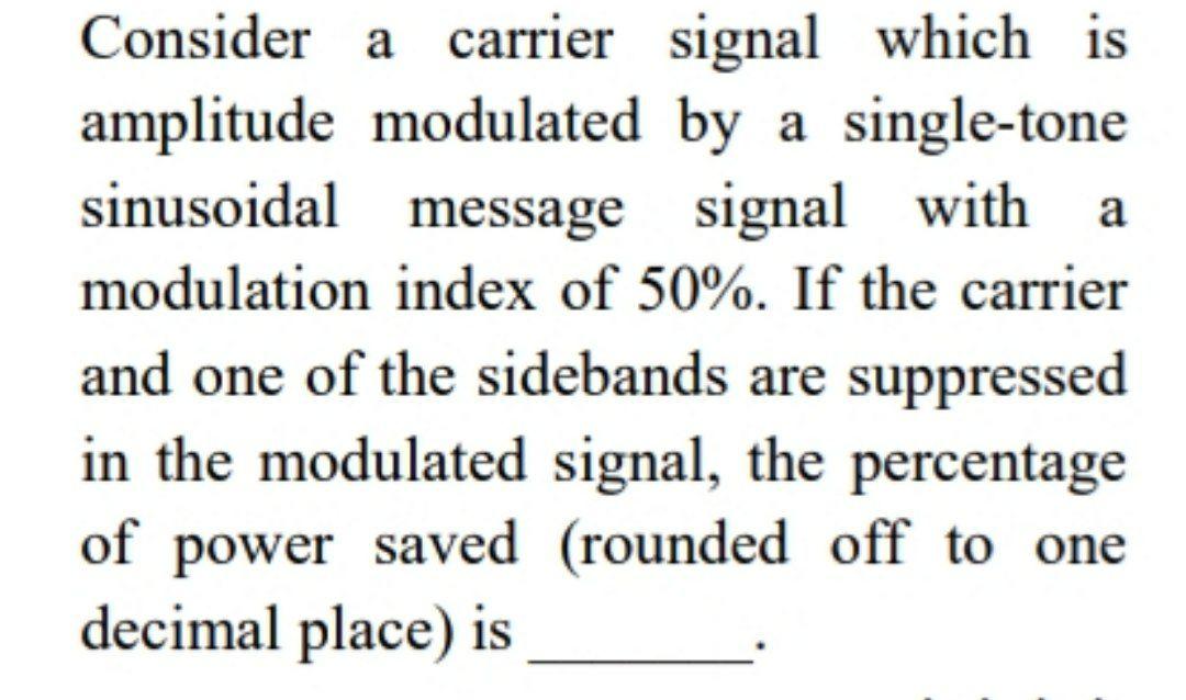 Solved Consider a carrier signal which is amplitude | Chegg.com