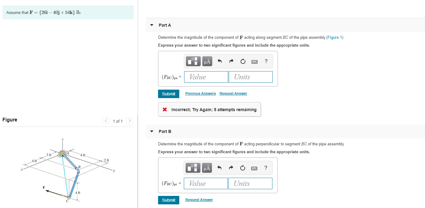 Solved Assume that F = {26i - 40j +54k} lb. Part A Determine | Chegg.com
