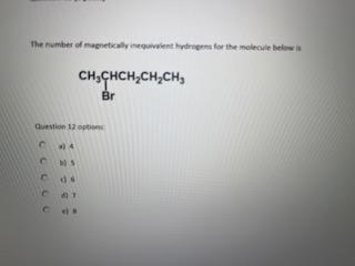 Solved The number of magnetic equivalent hydrogens for the | Chegg.com