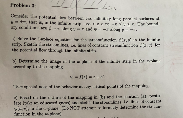 Problem 3: Lynn Consider the potential flow between | Chegg.com