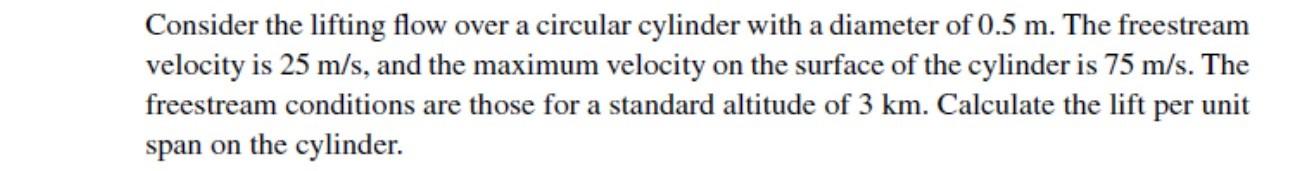 Solved Consider the lifting flow over a circular cylinder | Chegg.com