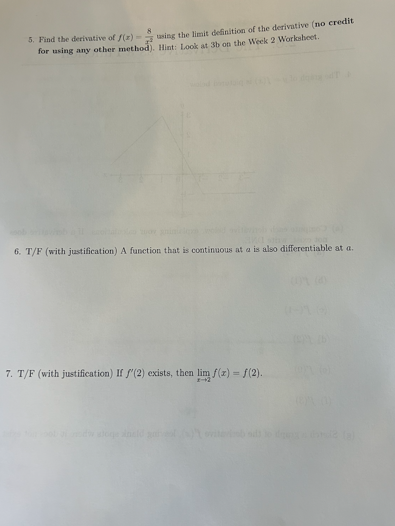 Solved 5. Find the derivative of f(x)=x28 using the limit | Chegg.com