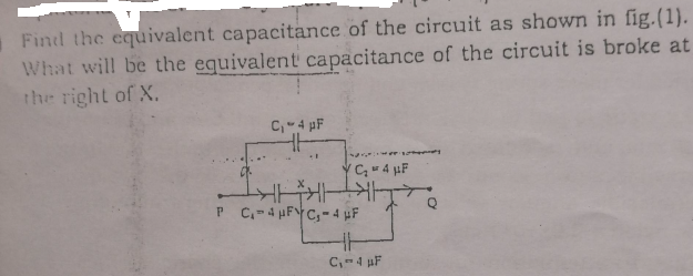 Solved Find the equivalent capacitance of the circuit as | Chegg.com