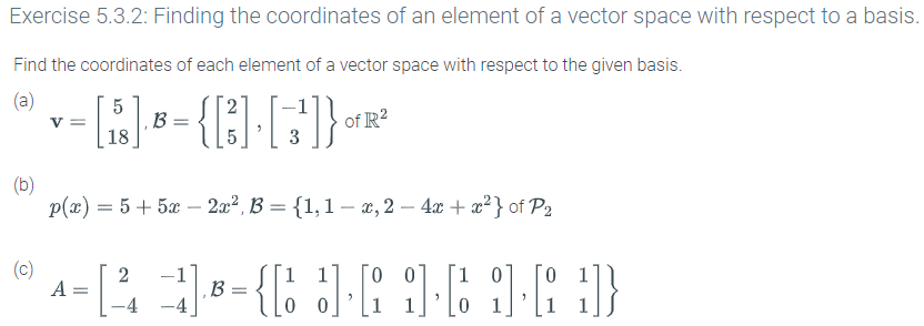 Solved Find the coordinates of each element of a vector | Chegg.com