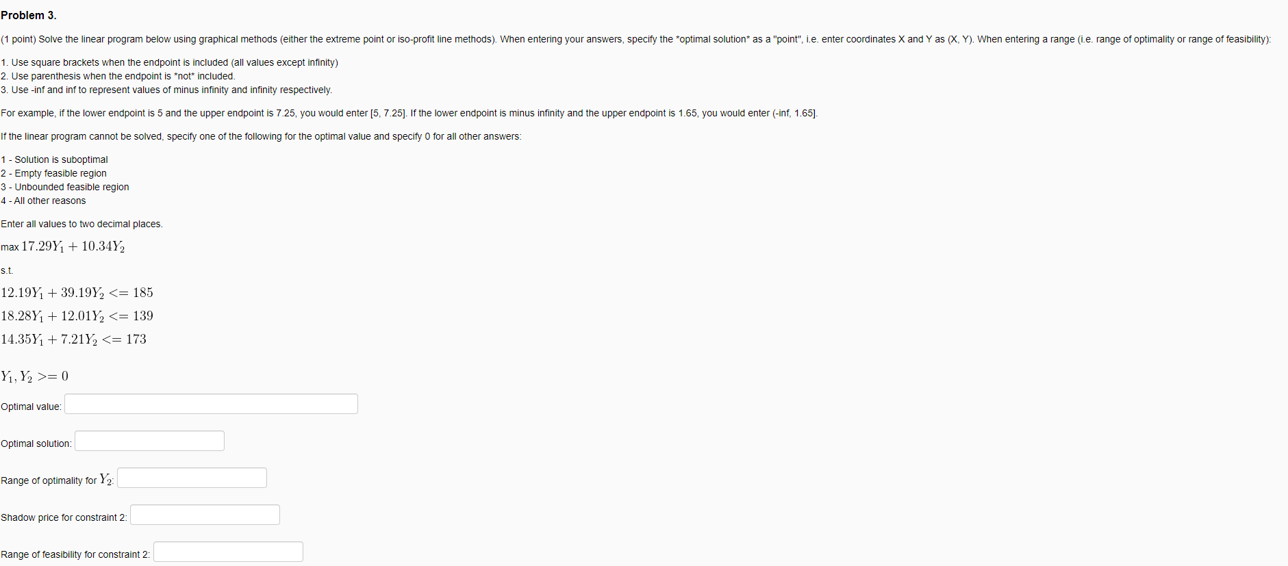 Solved 1. Use square brackets when the endpoint is included | Chegg.com