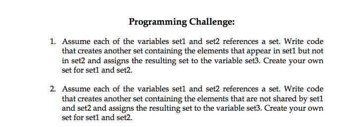 Solved Programming Challenge: 1. Assume each of the | Chegg.com