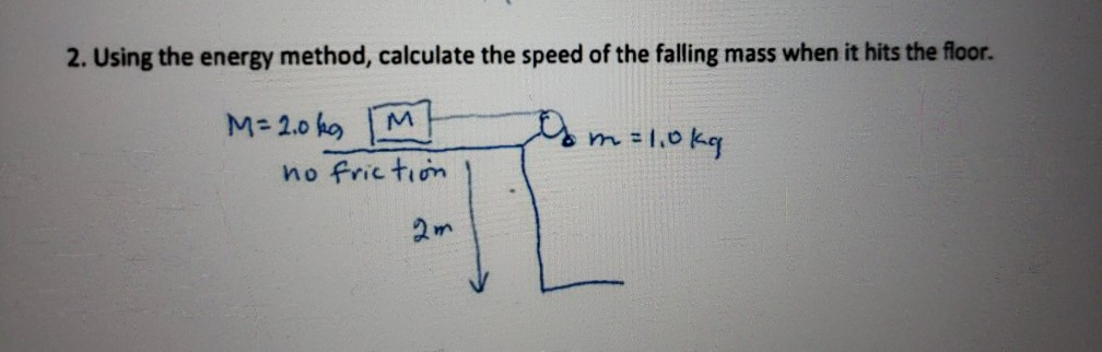 Solved 2. Using the energy method, calculate the speed of | Chegg.com