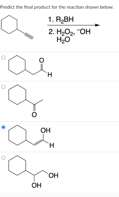 Solved Predict the final product for the reaction shown | Chegg.com