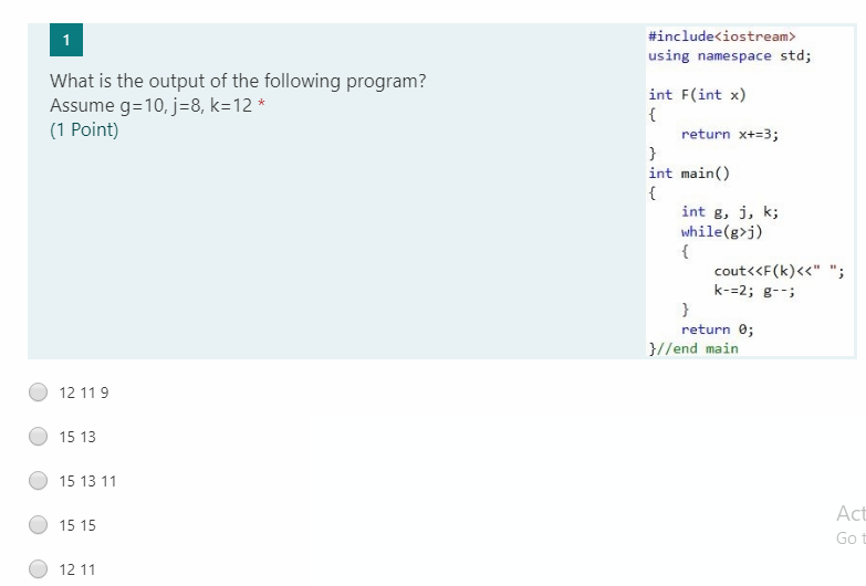 Solved #include using namespace std; What is the output of | Chegg.com