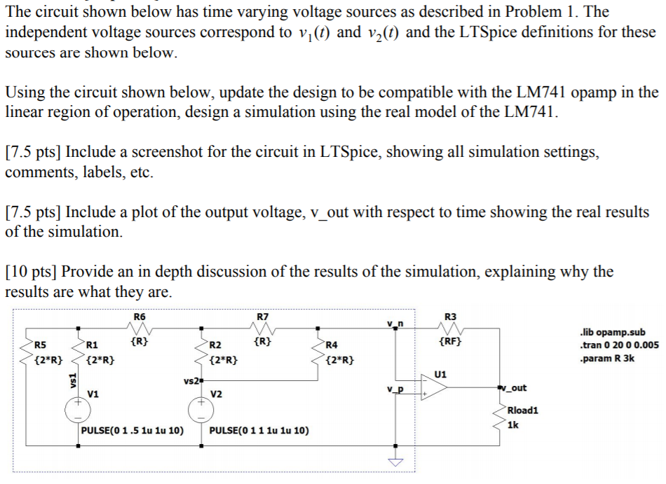 The circuit shown below has time varying voltage | Chegg.com