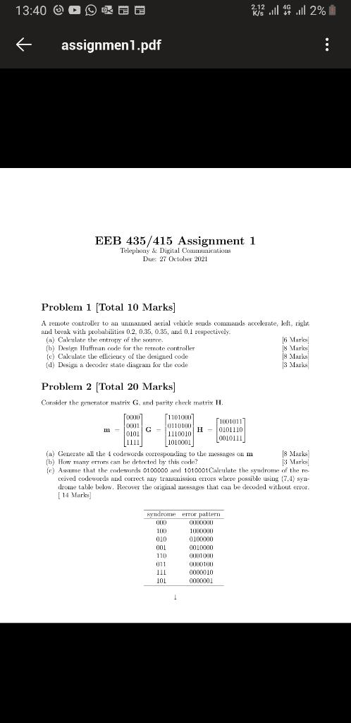 13:40 DR C 2.12 K/s ا%2 ال 4 ال 32 + assignmen1.pdf | Chegg.com