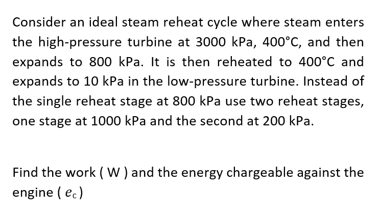 Solved Consider an ideal steam reheat cycle where steam | Chegg.com