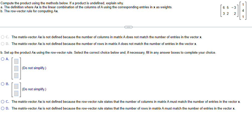 Solved Compute the product using the methods below. If a | Chegg.com