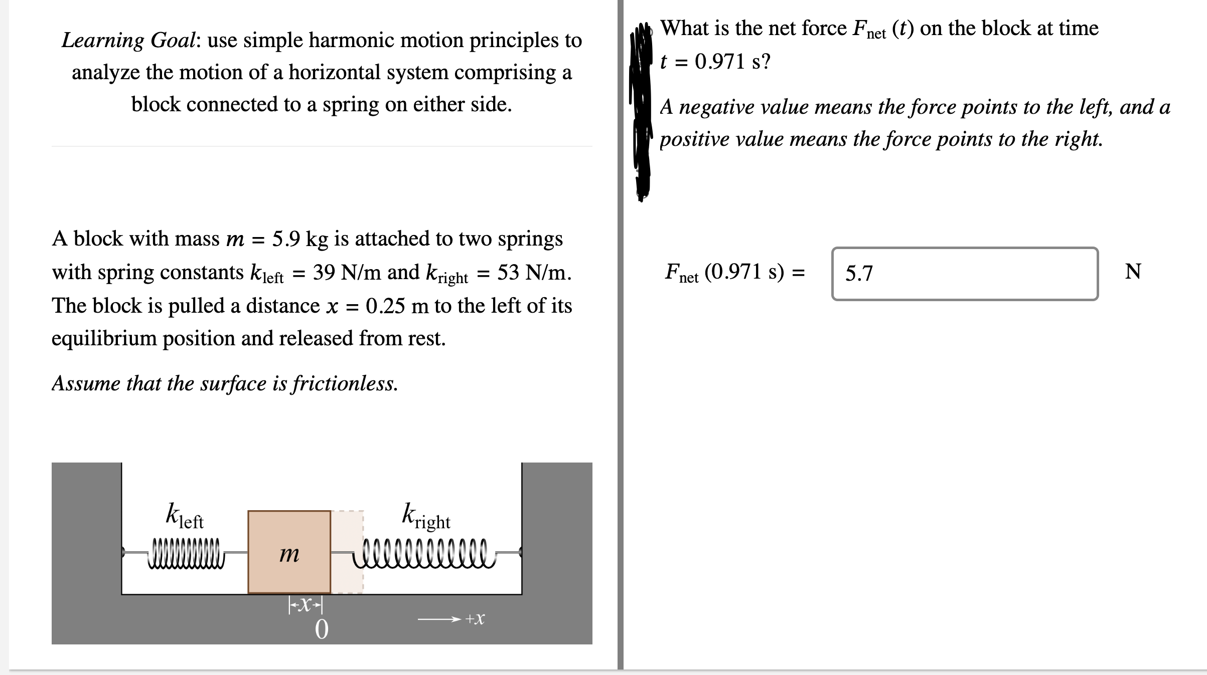 Solved Learning Goal: use simple harmonic motion principles | Chegg.com