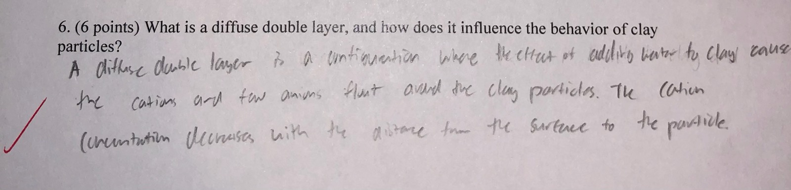 Solved 6. (6 points) What is a diffuse double layer, and how | Chegg.com