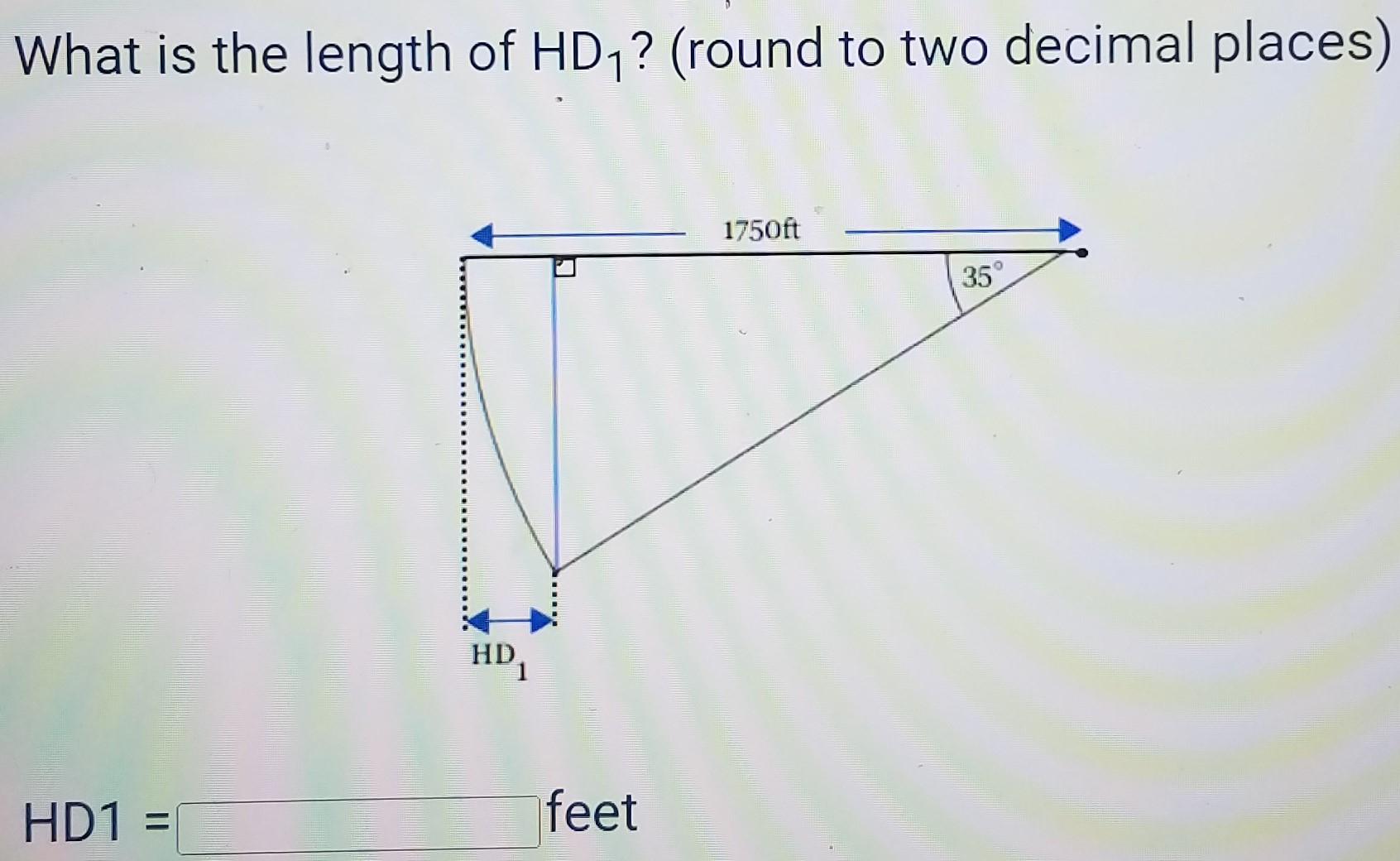 Solved What is the length of HD1 ? (round to two decimal | Chegg.com