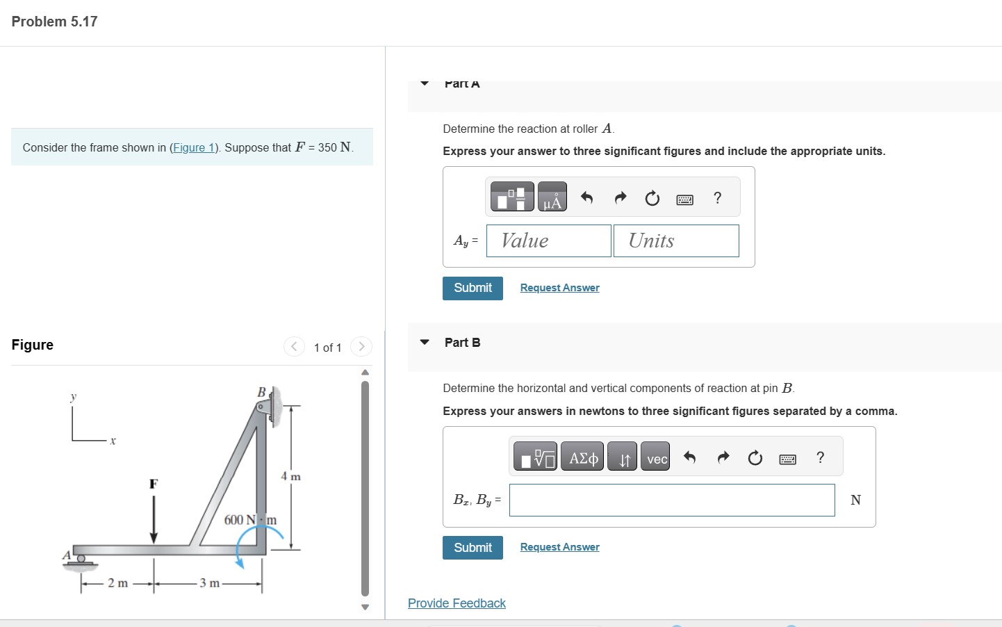 Solved Problem 5.17Consider the frame shown in (Figure 1). | Chegg.com