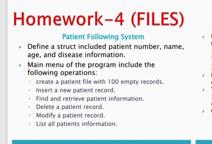 Solved PROGRAMMING CODE IN C Patient Following | Chegg.com