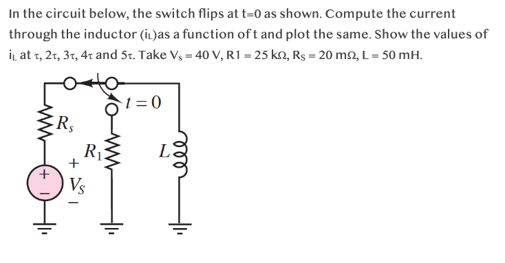Solved In the circuit in Problem 1, replace the inductor | Chegg.com