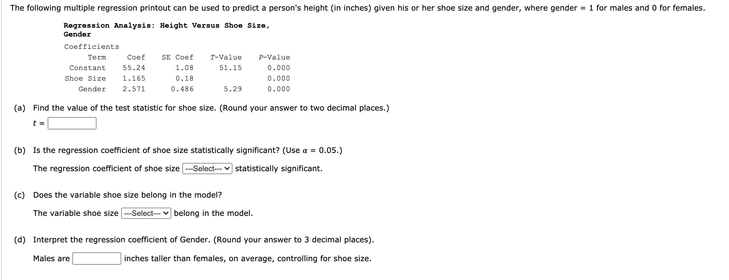 Solved The following multiple regression printout can be | Chegg.com