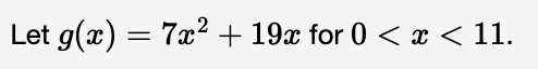 Solved Let g(x)=7x2+19x for 0 | Chegg.com