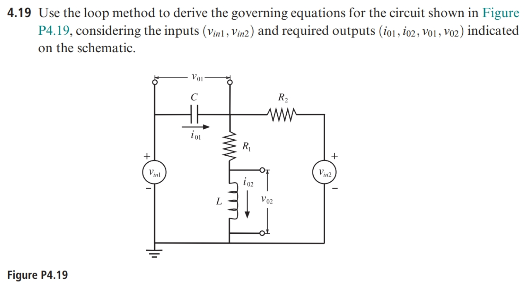 Solved 4.19 Use the loop method to derive the governing | Chegg.com