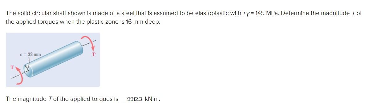 Solved The solid circular shaft shown is made of a steel | Chegg.com