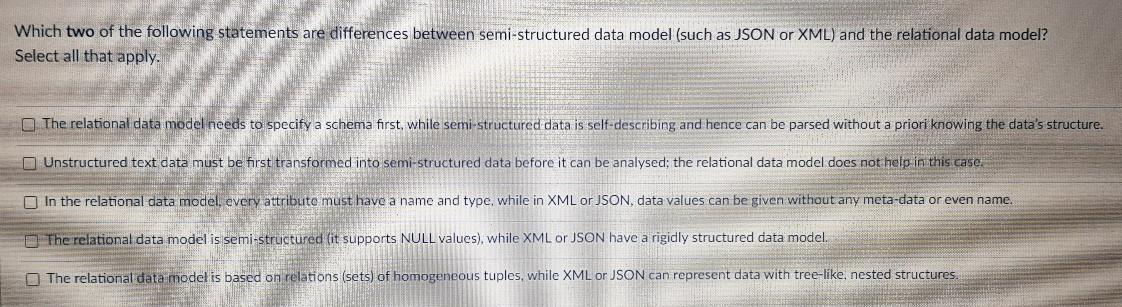 Solved Which two of the following statements are differences | Chegg.com