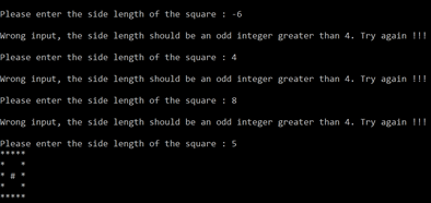 Solved Write a Python program to print a hollow square | Chegg.com