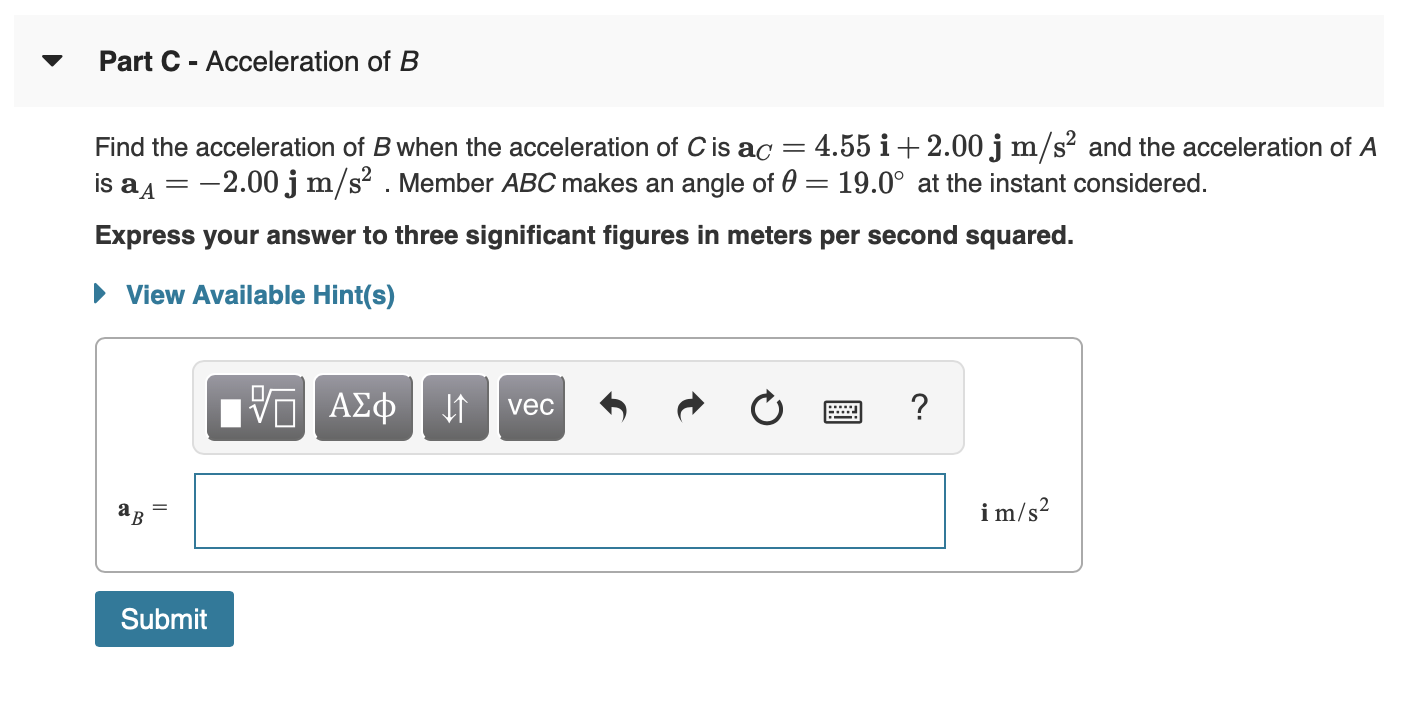 Solved II Review Learning Goal: Part A - Acceleration of A | Chegg.com
