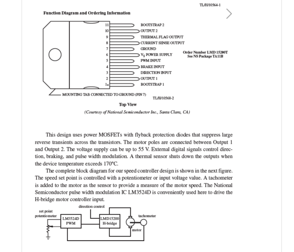 Recognizing that the H-bridge IC in Design Example | Chegg.com