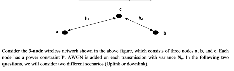 hi h2 b Consider the 3-node wireless network shown in | Chegg.com