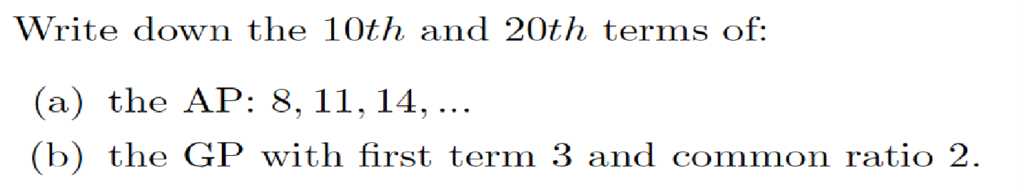 Solved Write down the 10th and 20th terms of: (a) the AP: | Chegg.com