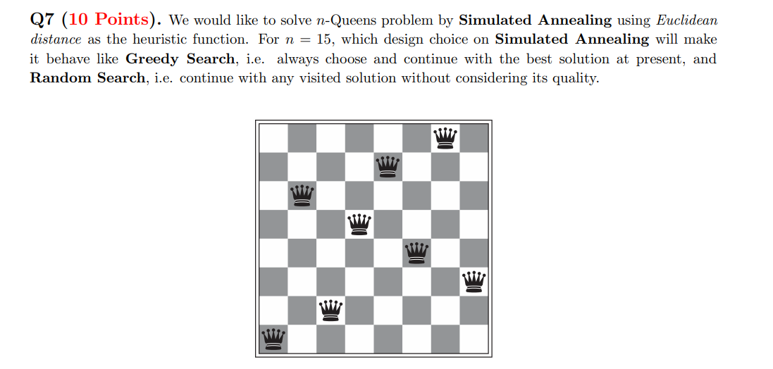 We would like to solve n-Queens problem by Simulated | Chegg.com