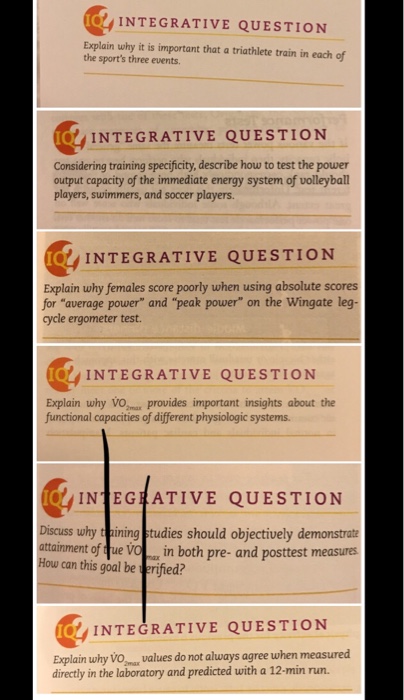 Solved INTEGRATIVE QUESTION bpl rr each of the sport's three | Chegg.com