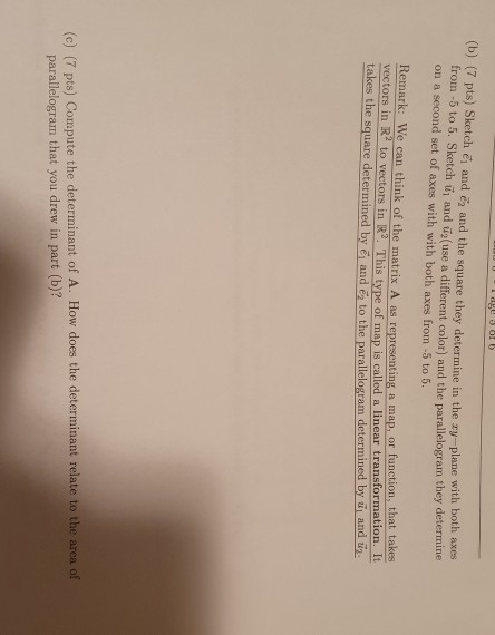 Solved 3. Matrices as Linear Transformations & Determinants | Chegg.com