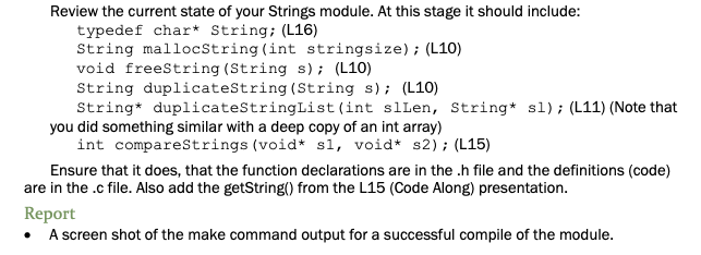 Solved Review the current state of your Strings module. At | Chegg.com