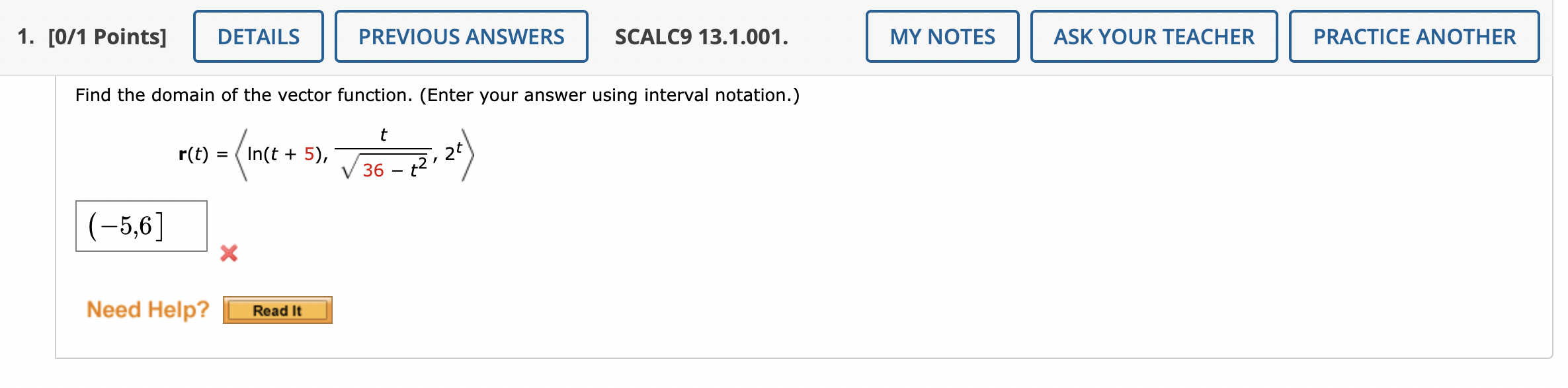 Solved Find the domain of the vector function. (Enter your | Chegg.com