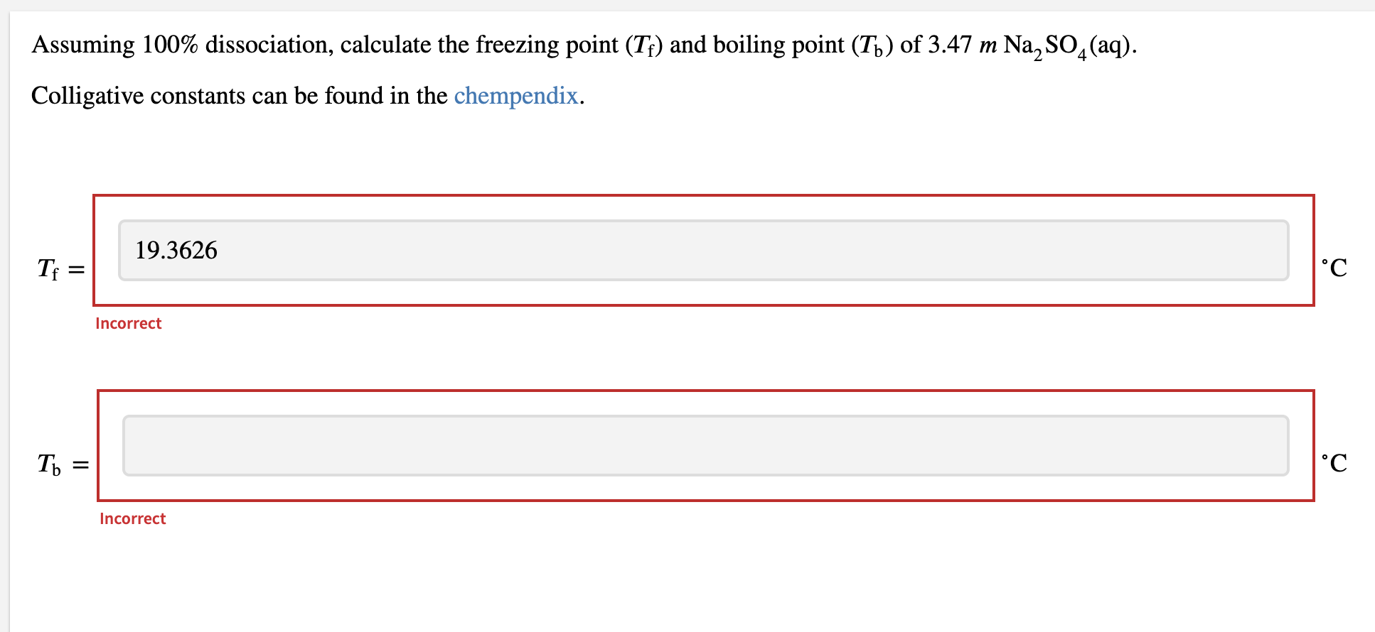 Solved Assuming 100% dissociation, calculate the freezing | Chegg.com