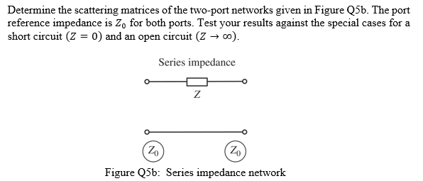 Solved Determine the scattering matrices of the two-port | Chegg.com