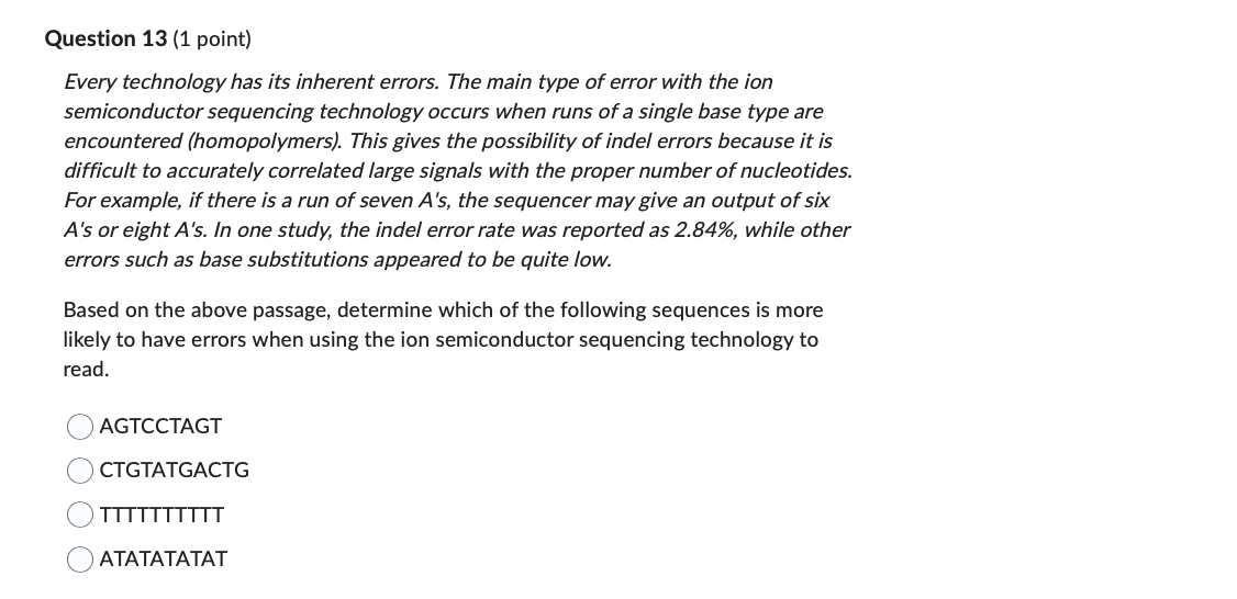 Solved Every technology has its inherent errors. The main | Chegg.com
