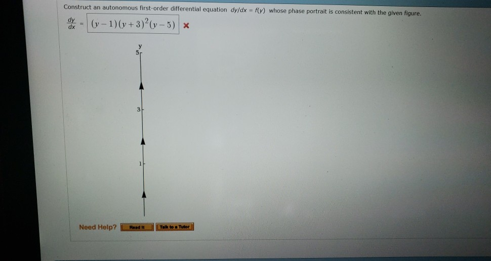 Solved Construct an autonomous first-order differential | Chegg.com