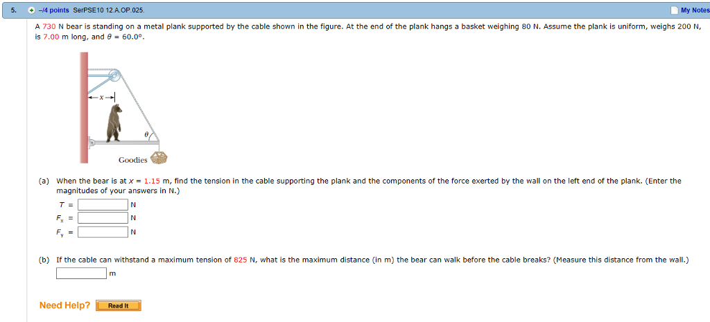 Solved 5. -/4 points SerPSE 10 12.A.OP. 025. My Notes ÷ A | Chegg.com Solved 5. -/4 points SerPSE 10 12.A.OP. 025. My Notes ÷ A | Chegg.com