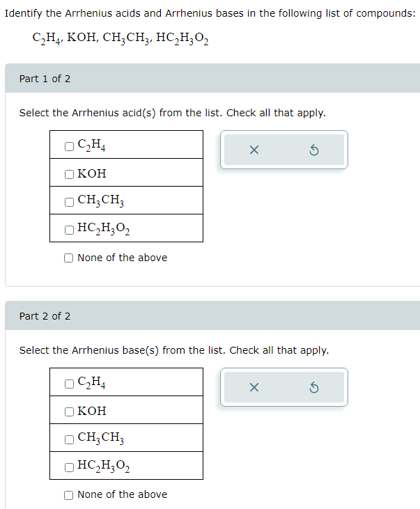 Solved Identify the Arrhenius acids and Arrhenius bases in | Chegg.com