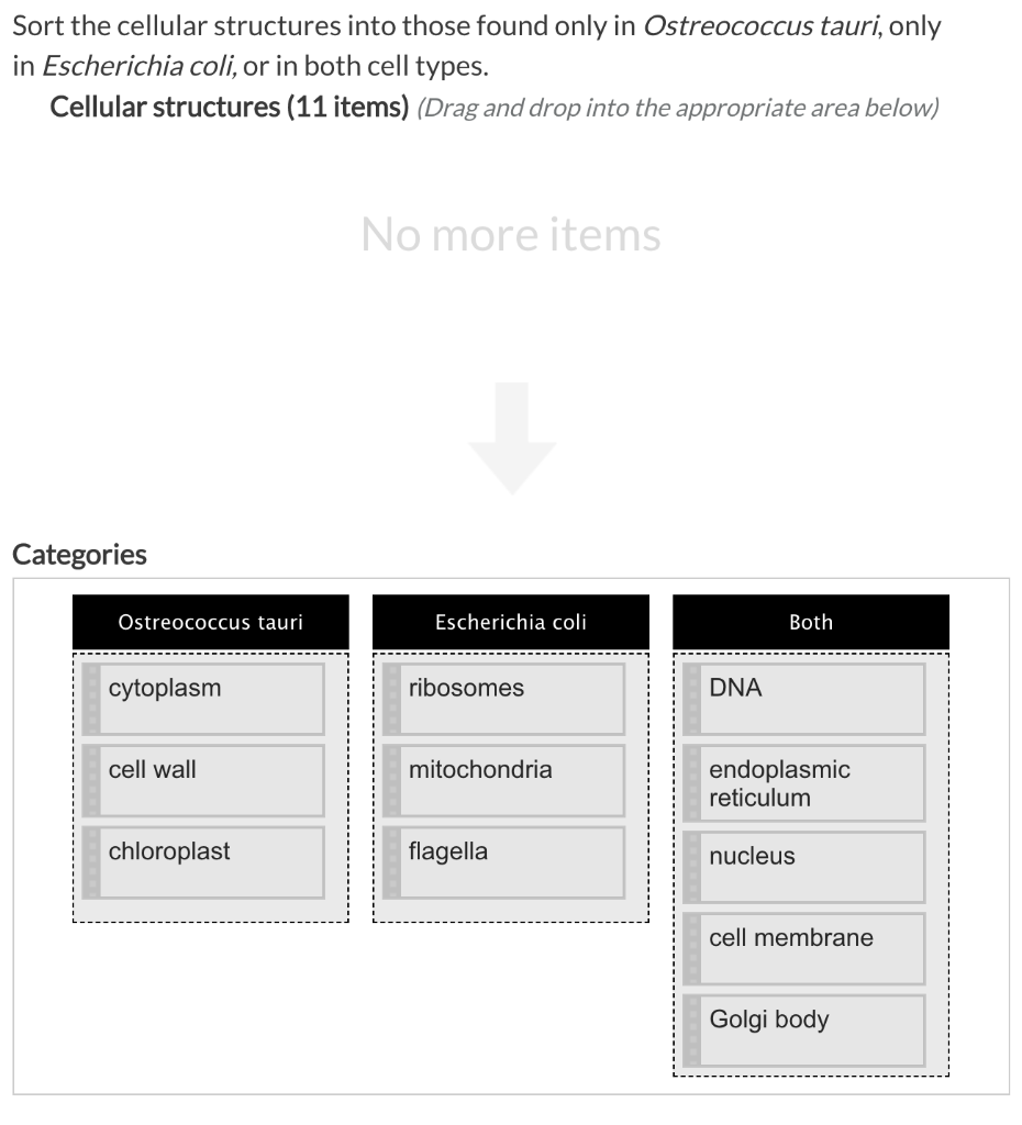 Solved Sort the cellular structures into those found only in | Chegg.com