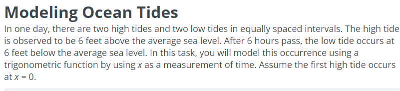 Solved Modeling Ocean Tides In one day, there are two high | Chegg.com