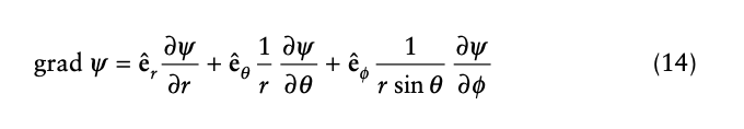 Use the gradient operator in spherical coordinates | Chegg.com