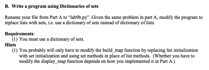 Solved A. Write a program using Dictionaries of lists | Chegg.com
