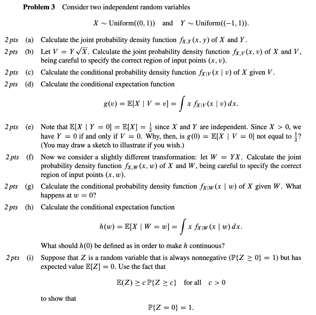 Problem 3 Consider two independent random variables | Chegg.com