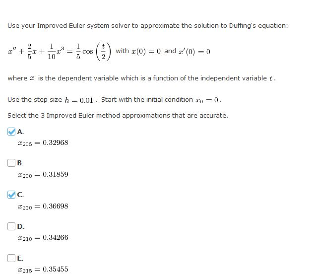 Use your Improved Euler system solver to approximate | Chegg.com